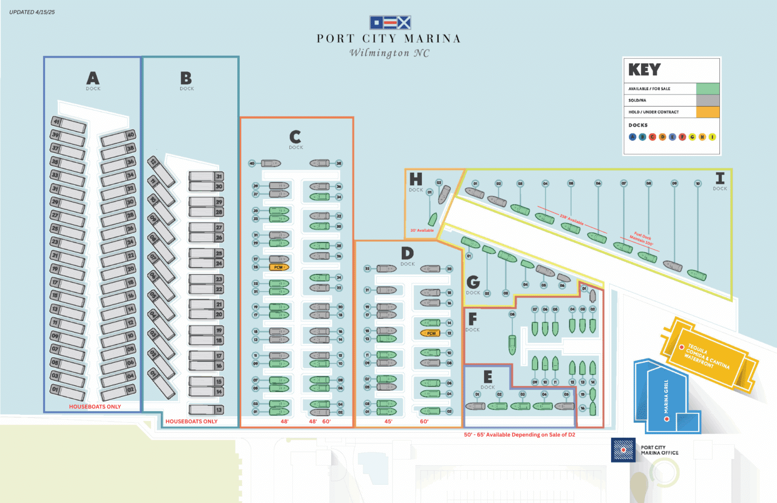 Wet Slip Map – Port City Marina